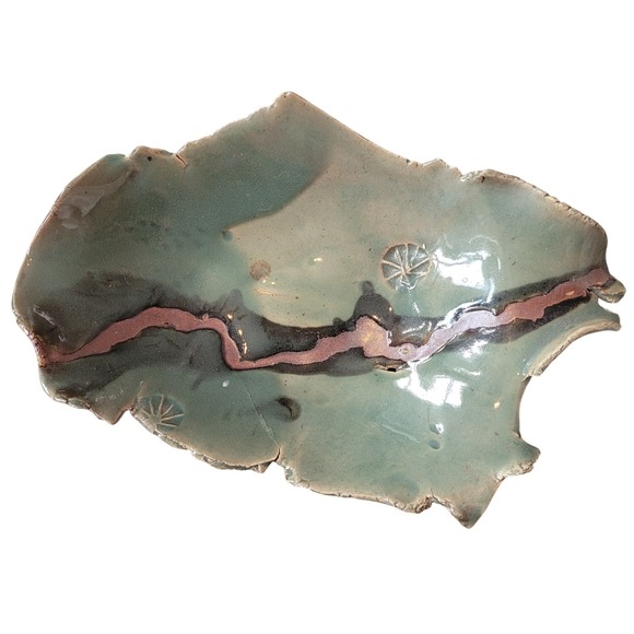 Accents | Handmade Studio Pottery Abstract Glazed Ceramic Tray Sage ...